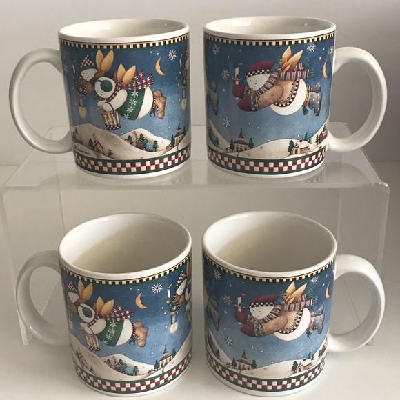 Sakura | Dining | Set Of 4 Sakura Oneida Debbie Mumm Snow Angel Village ...